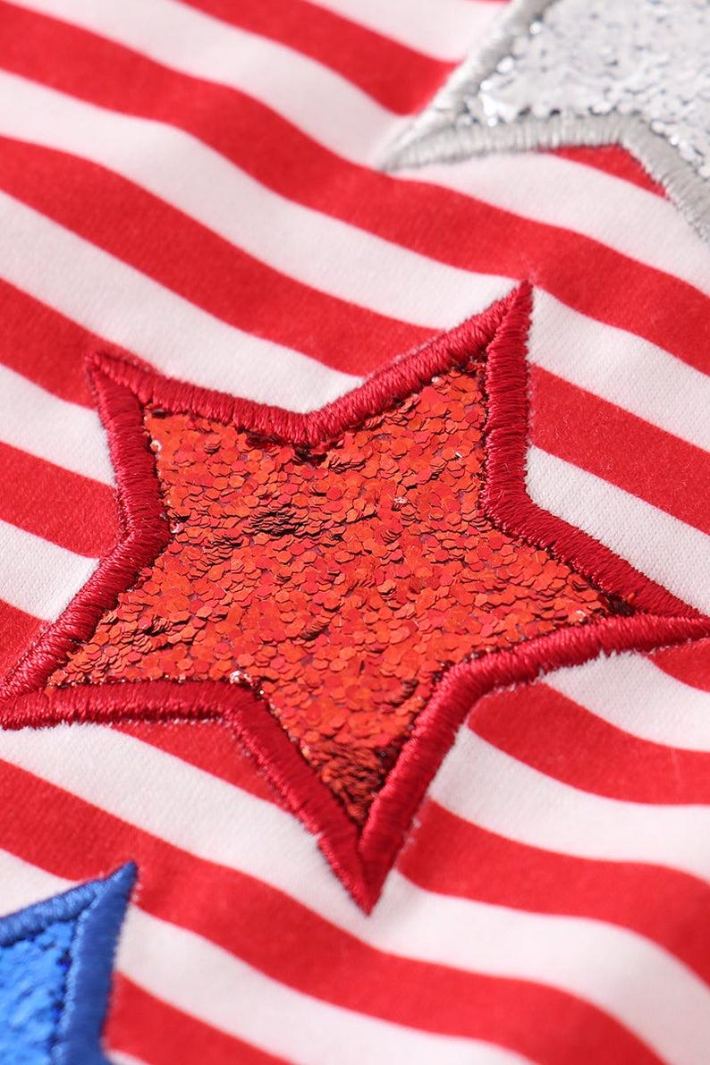 Abby & Evie Girl's Boutique Patriotic Flag and Stars Sequin Bell Bottom ...