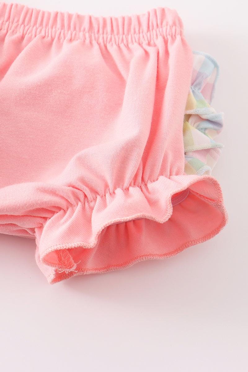 Abby & Evie Girl's Pastel Princess Castle Embroidered Embroidery Ruffle ...