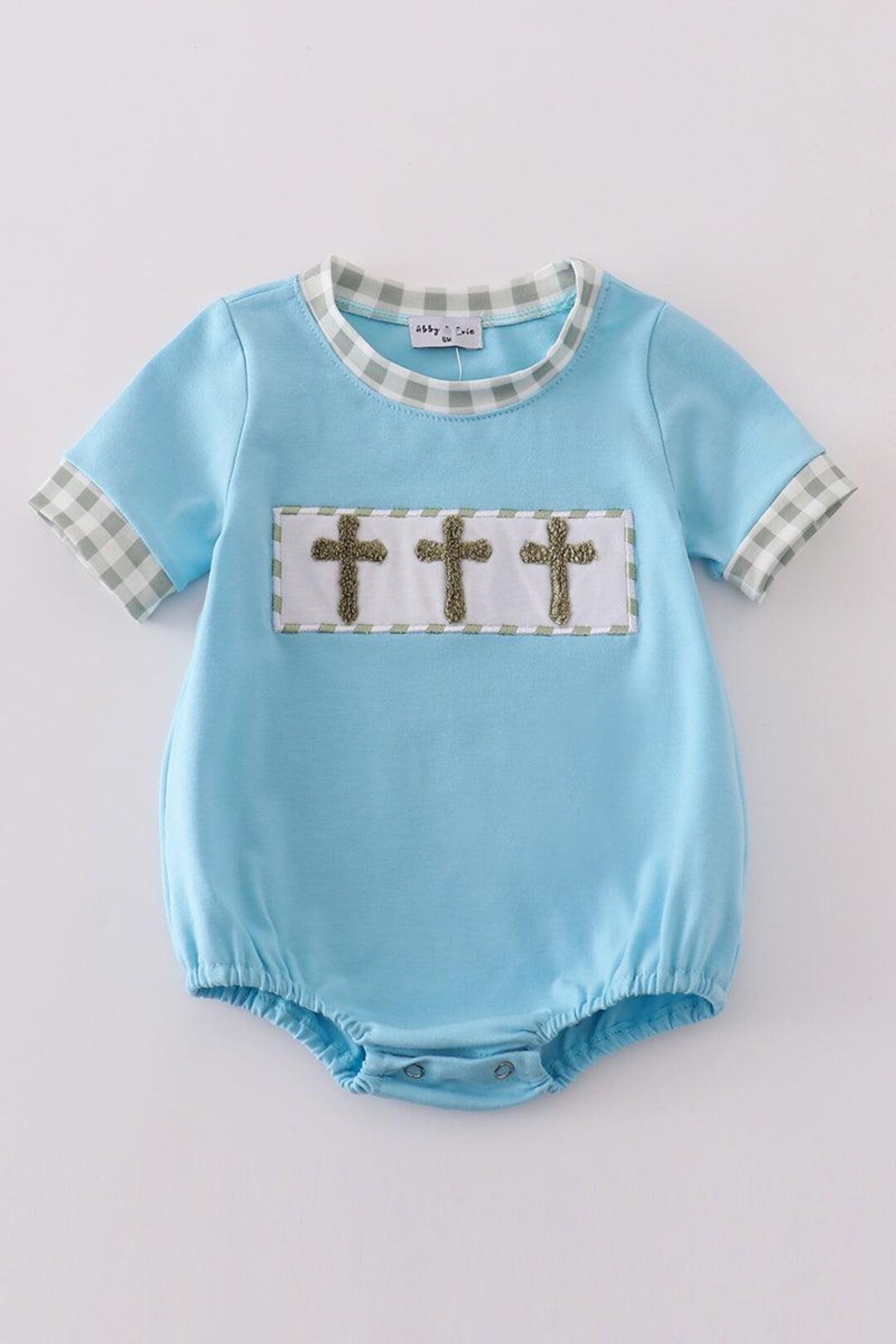 Abby & Evie Boy's Boutique Green Blue Easter Cross French Knot ...