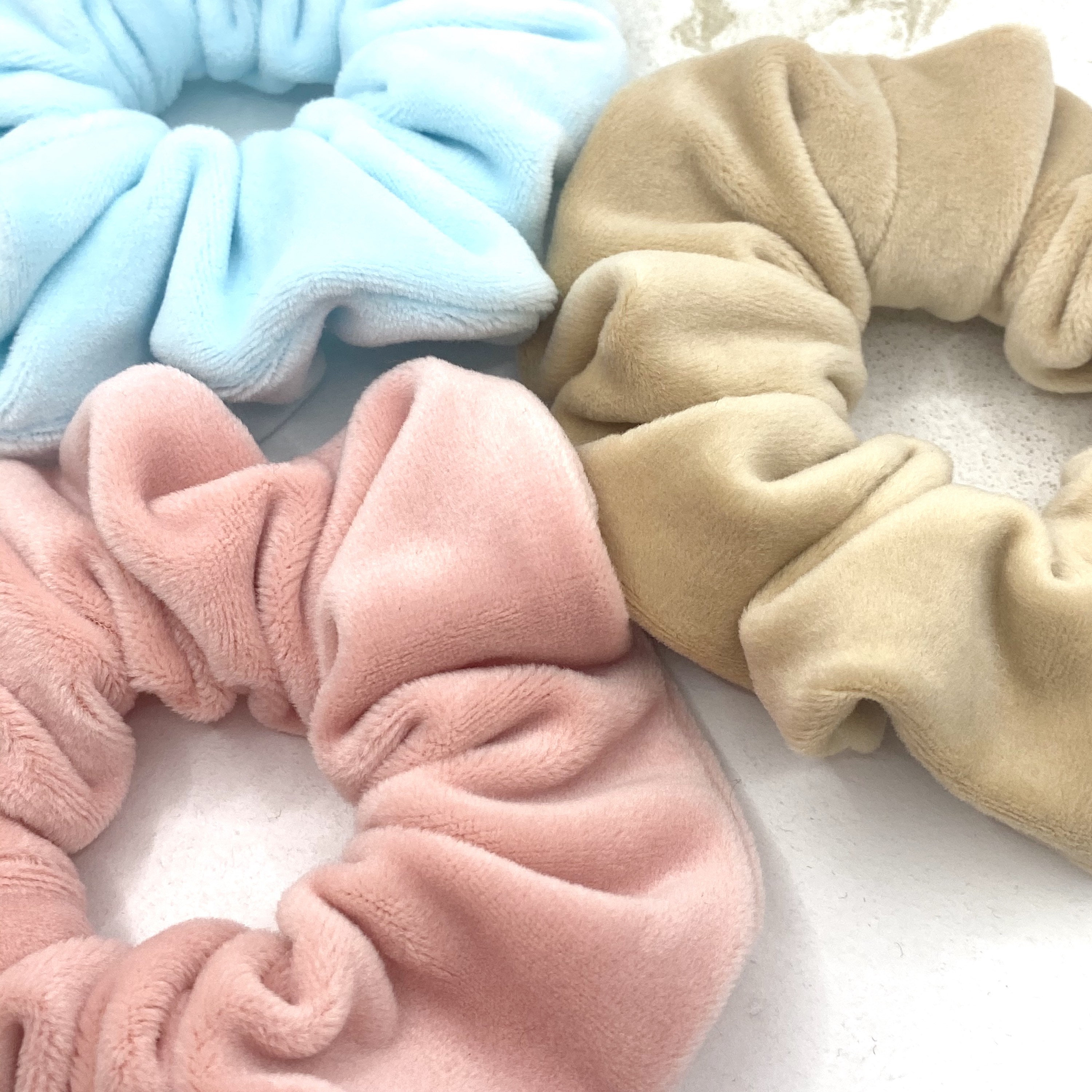Super Soft Hair Scrunchies Pastel Scrunchie Set Velour - Etsy UK