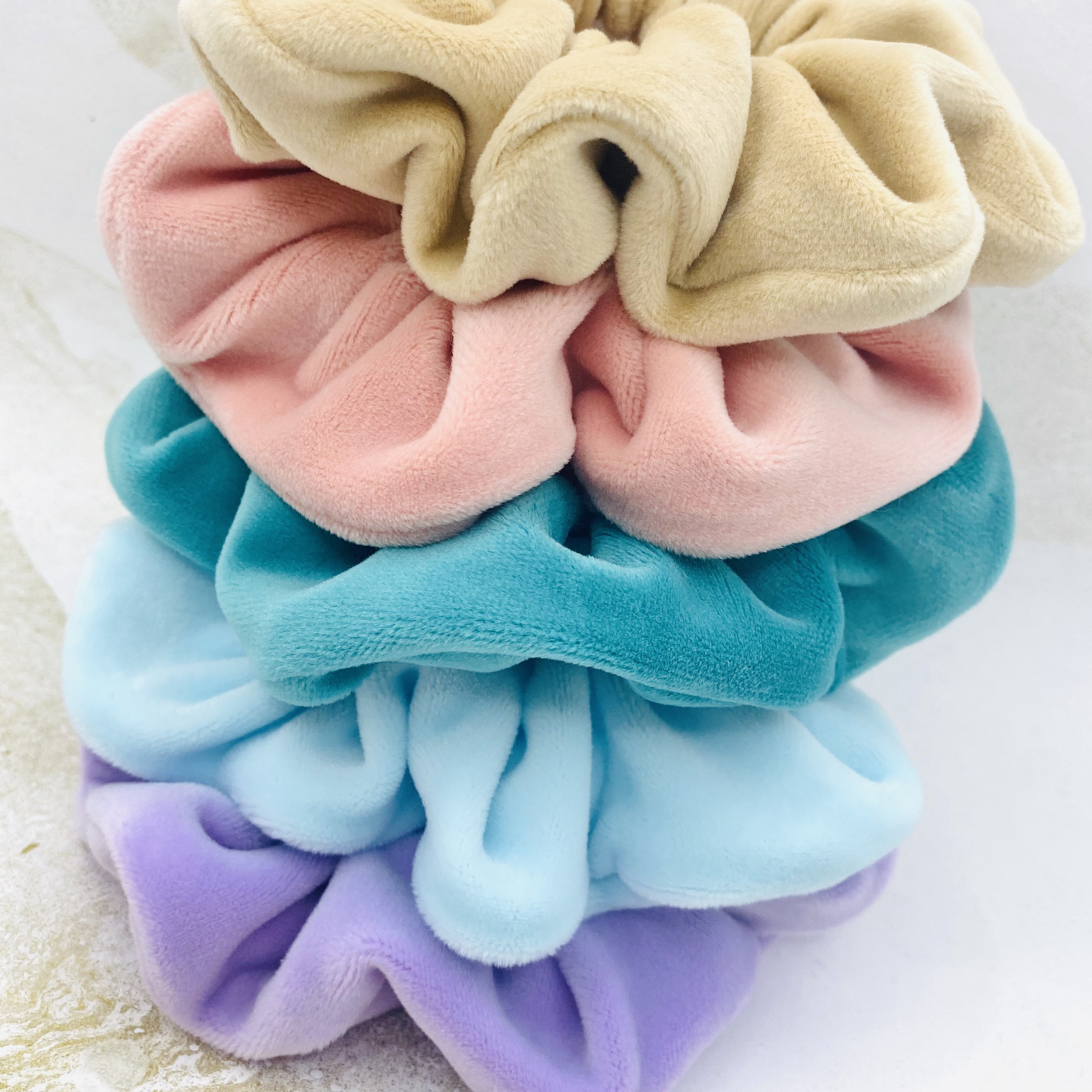 Super Soft Hair Scrunchies Pastel Scrunchie Set Velour - Etsy UK