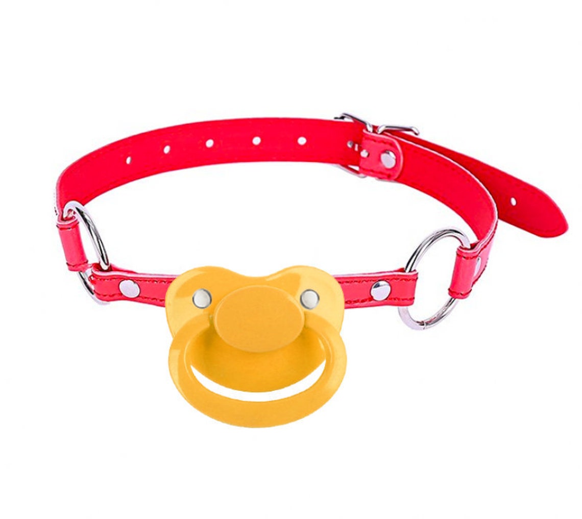 Adult Pacifier Gag Red Abdl Dummy Gag Etsy Uk