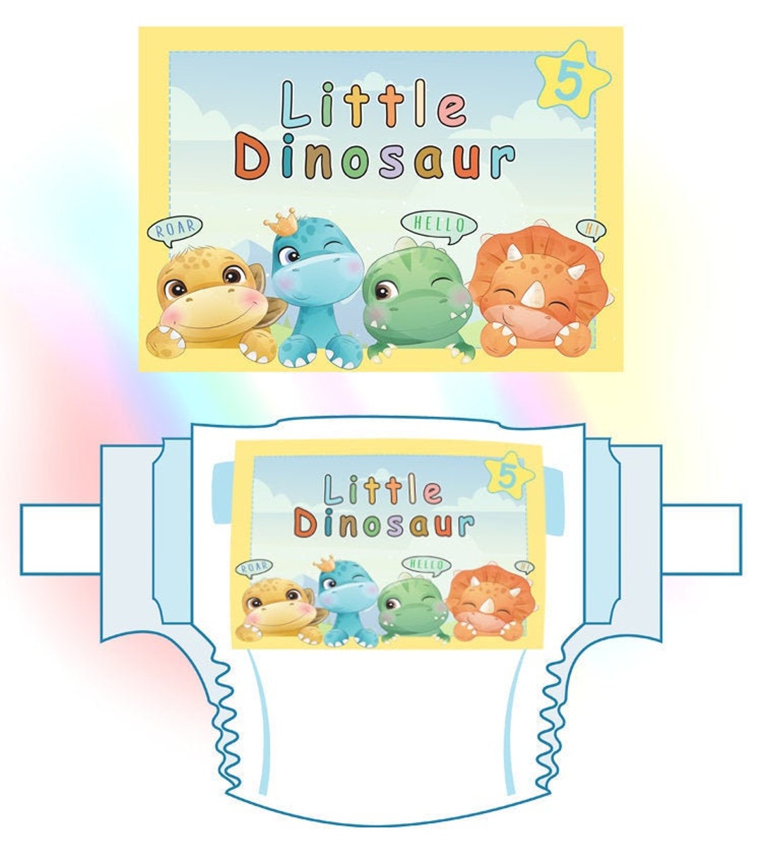 Adult ABDL Diaper Sticker Dino Design Nappy Landing Zone - Etsy