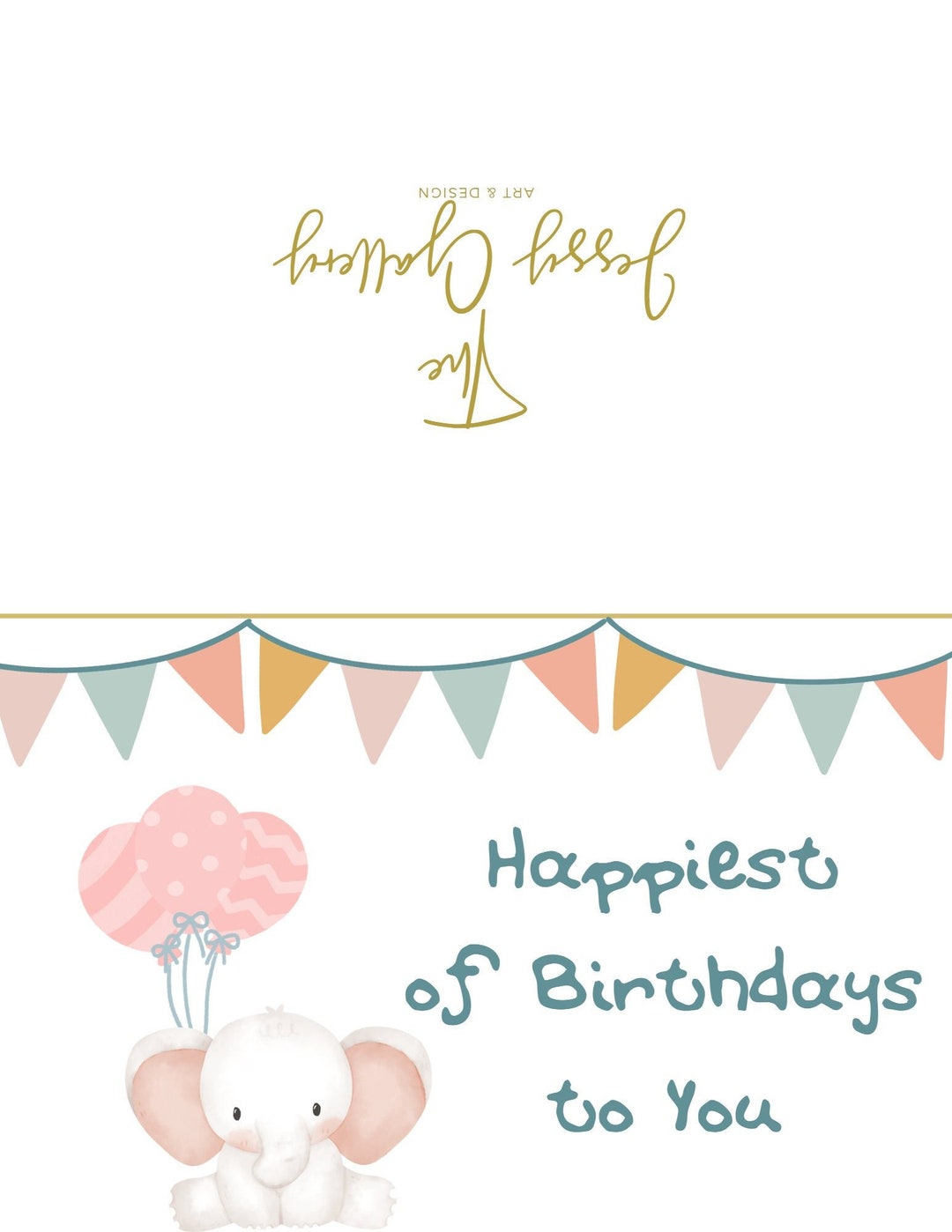 Printable Birthday Card, Digital Card, Cute Printable Card, Basic Card ...
