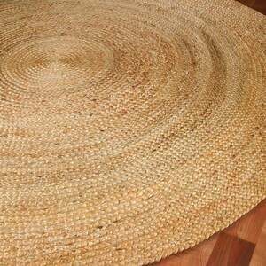 Hand Braided Bohemian Jute Area Rug Round Rag Rug Home Decor Rugs Shape ...