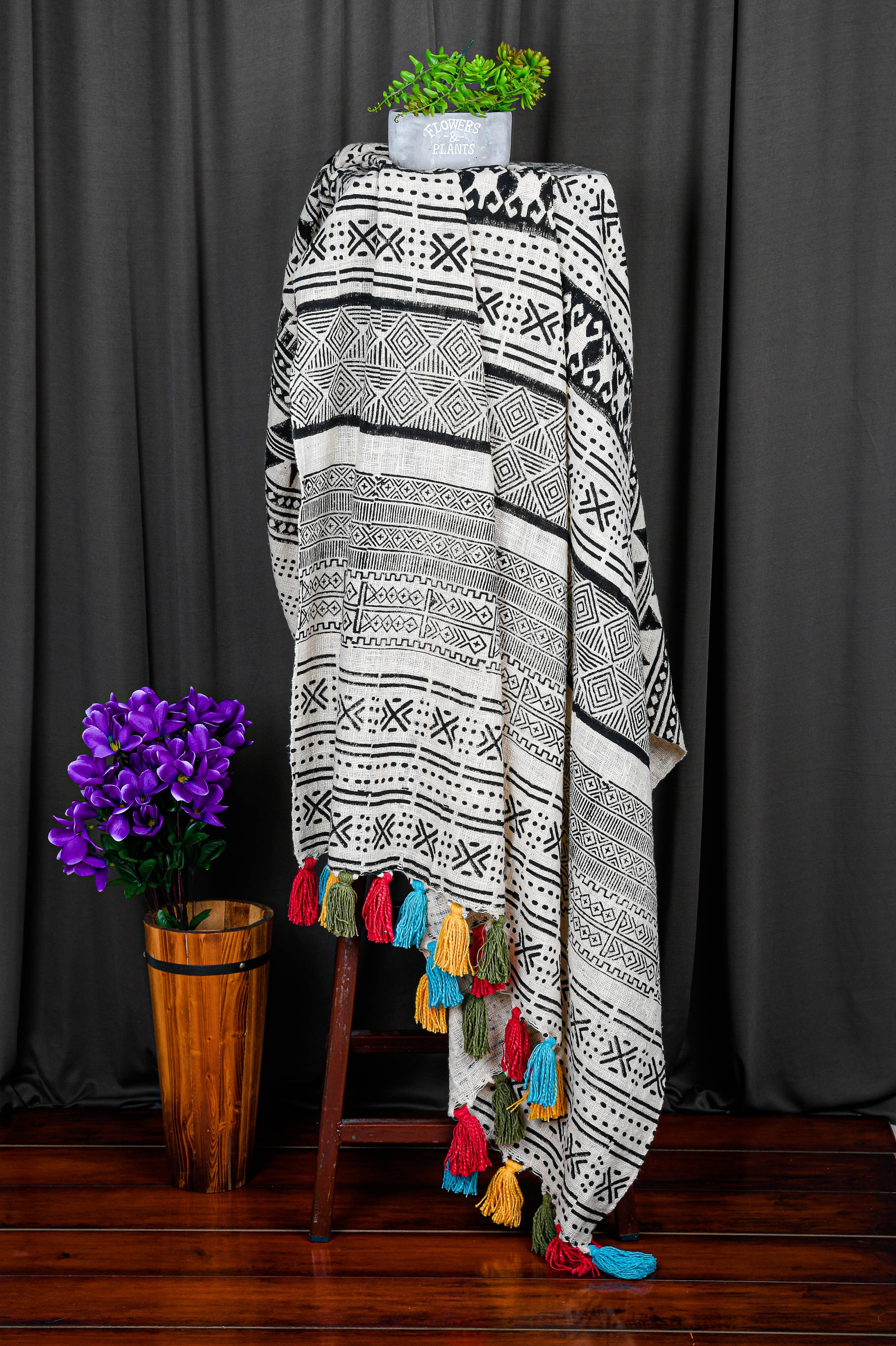 Moroccan Handmade Throw or Shawl Wrap With Multicolor Tassels - Etsy