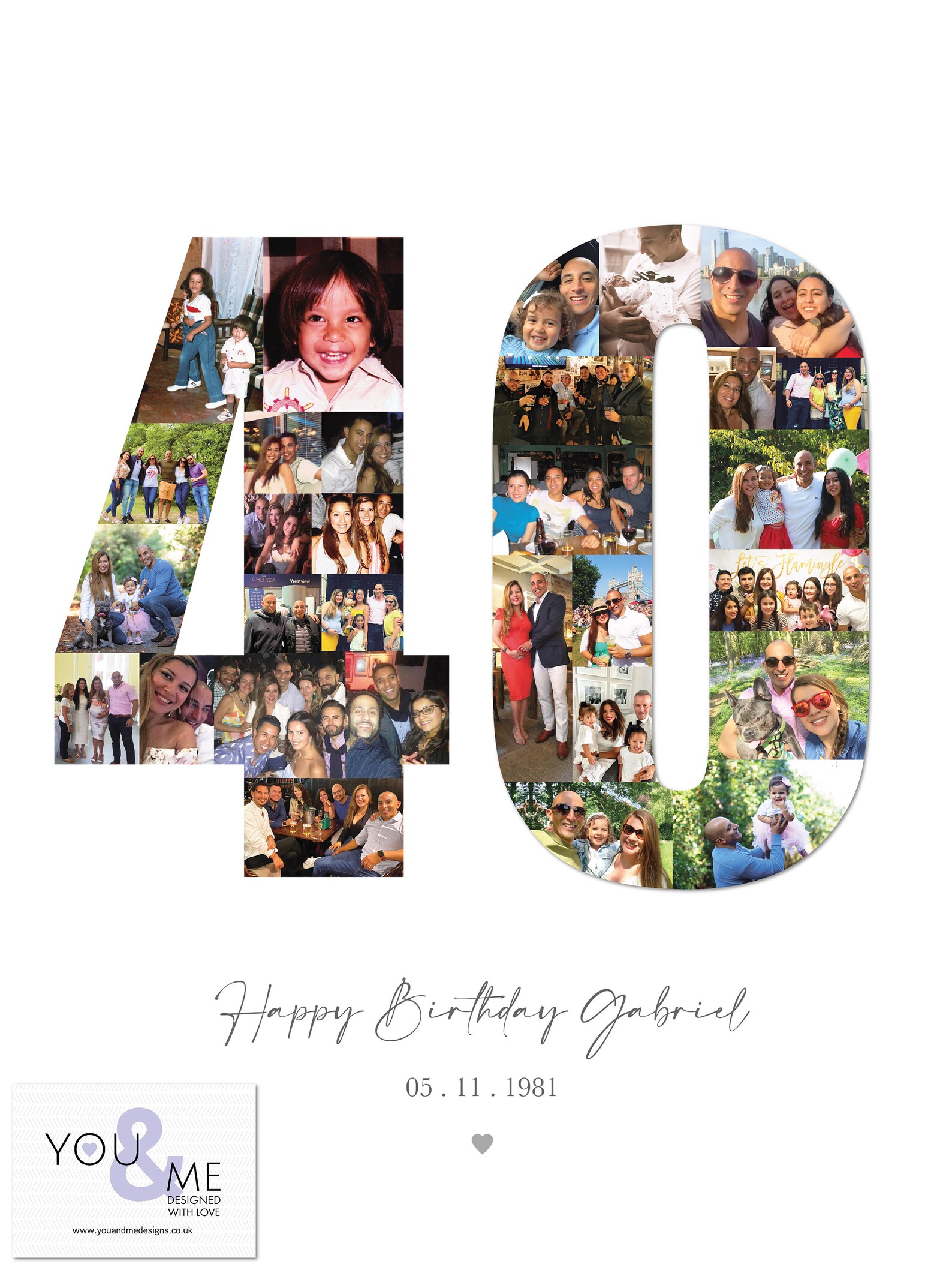 40. Geburtstag Fotocollage 40. Geburtstagsgeschenk 40. - Etsy.de