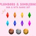 Sims Plumbobs & Simoleons Badges Set of 11 | P2U, Sims 4, 3, 2 ...
