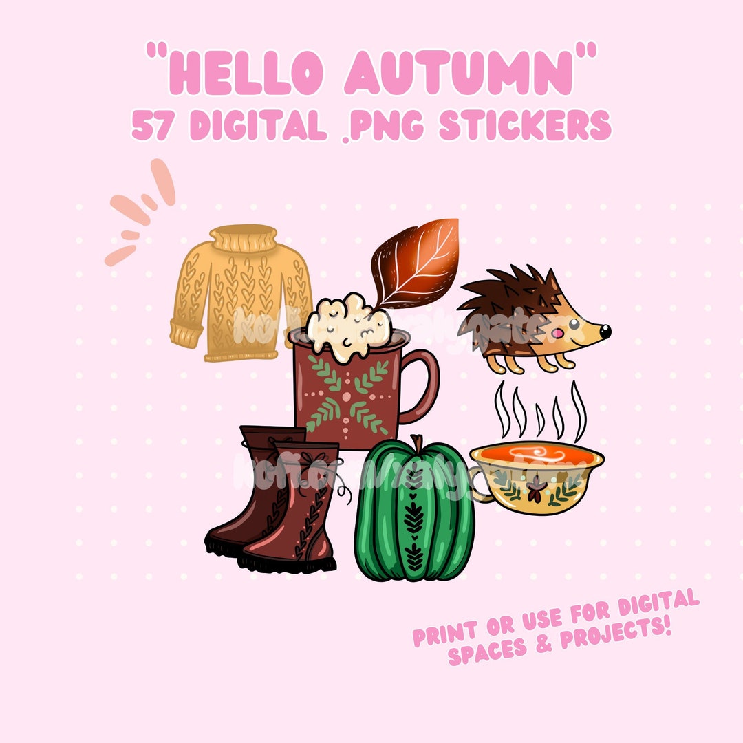 Hello Autumn .PNG Clip Art Pack P2U, Fall, Halloween, Cozy, Pumpkin ...
