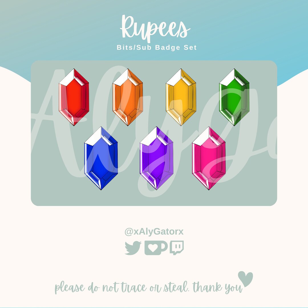 Legend of Zelda Rupee Twitch Streamer Sub Bits Badges Set - Etsy