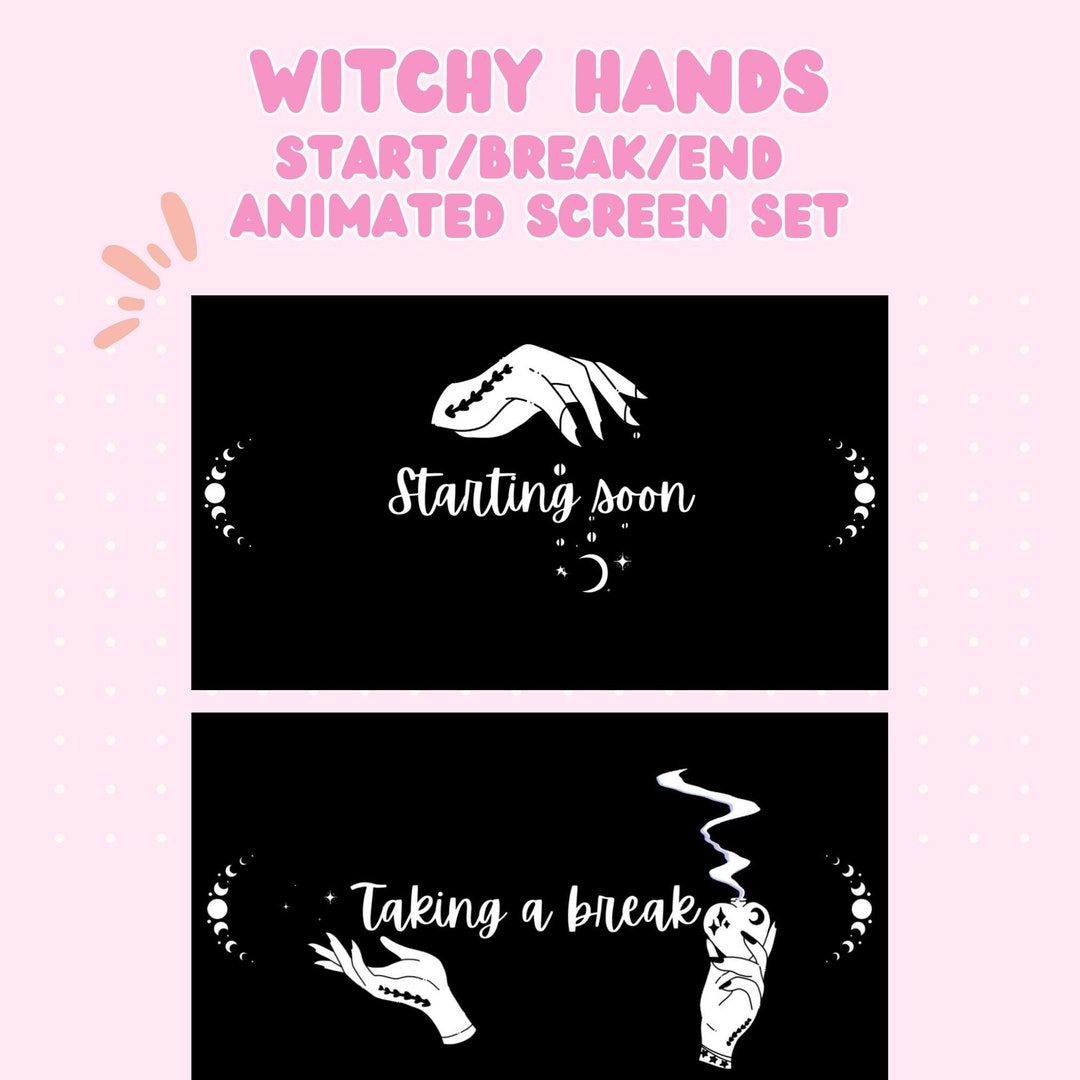 Witchy Hands Animated Screen Set | P2U, Twitch Streaming, Halloween ...
