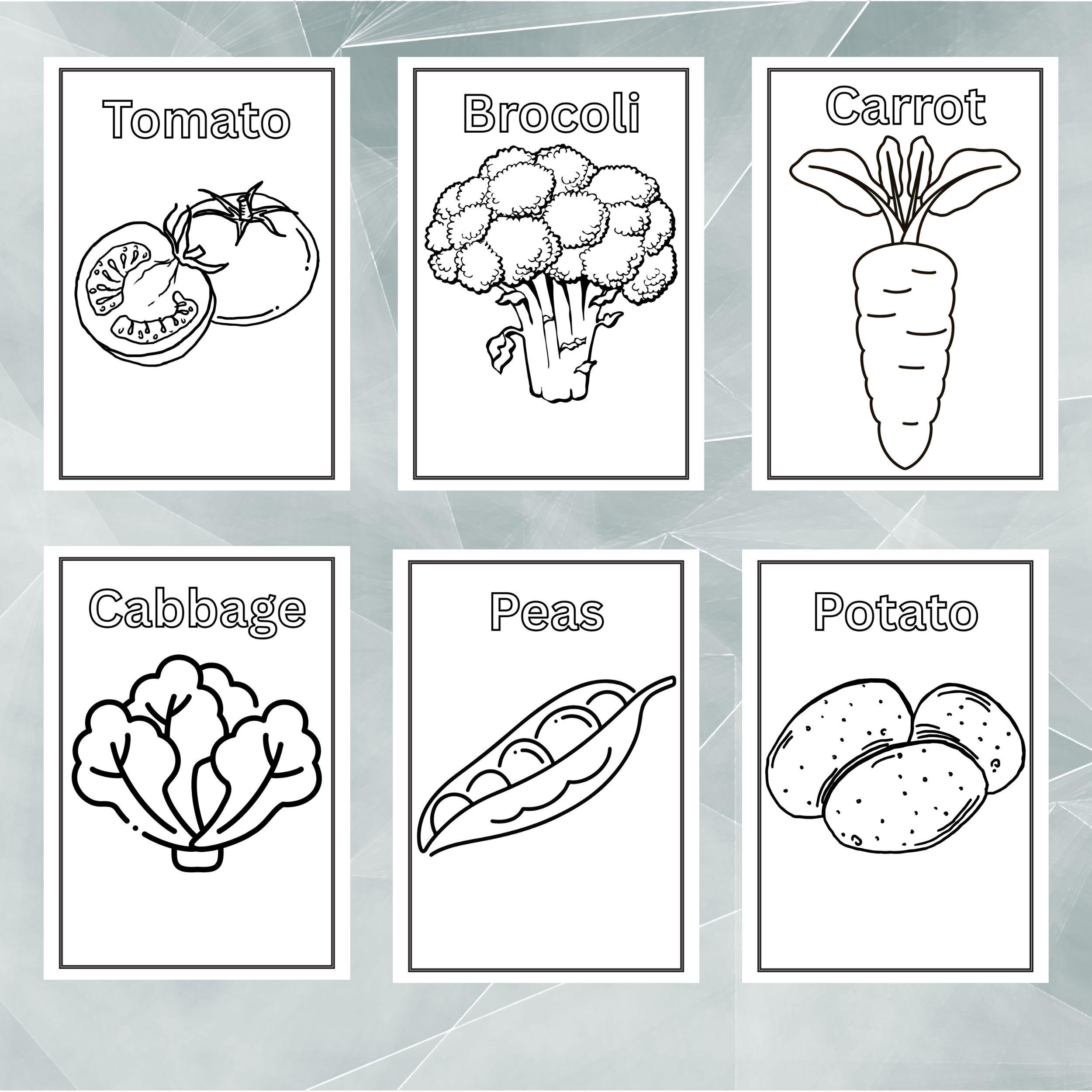 Vegetable Colouring Pages | Preschool | Children| Toddler| Vegetable ...