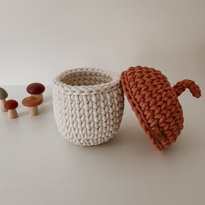 Handmade Acorn, Kids Decor, Nursery Organiser, Storage Basket, Acorn ...