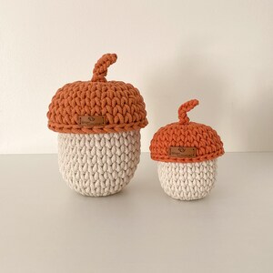 Handmade Acorn, Crochet Kids Decor, Nursery Organiser, Storage Basket ...