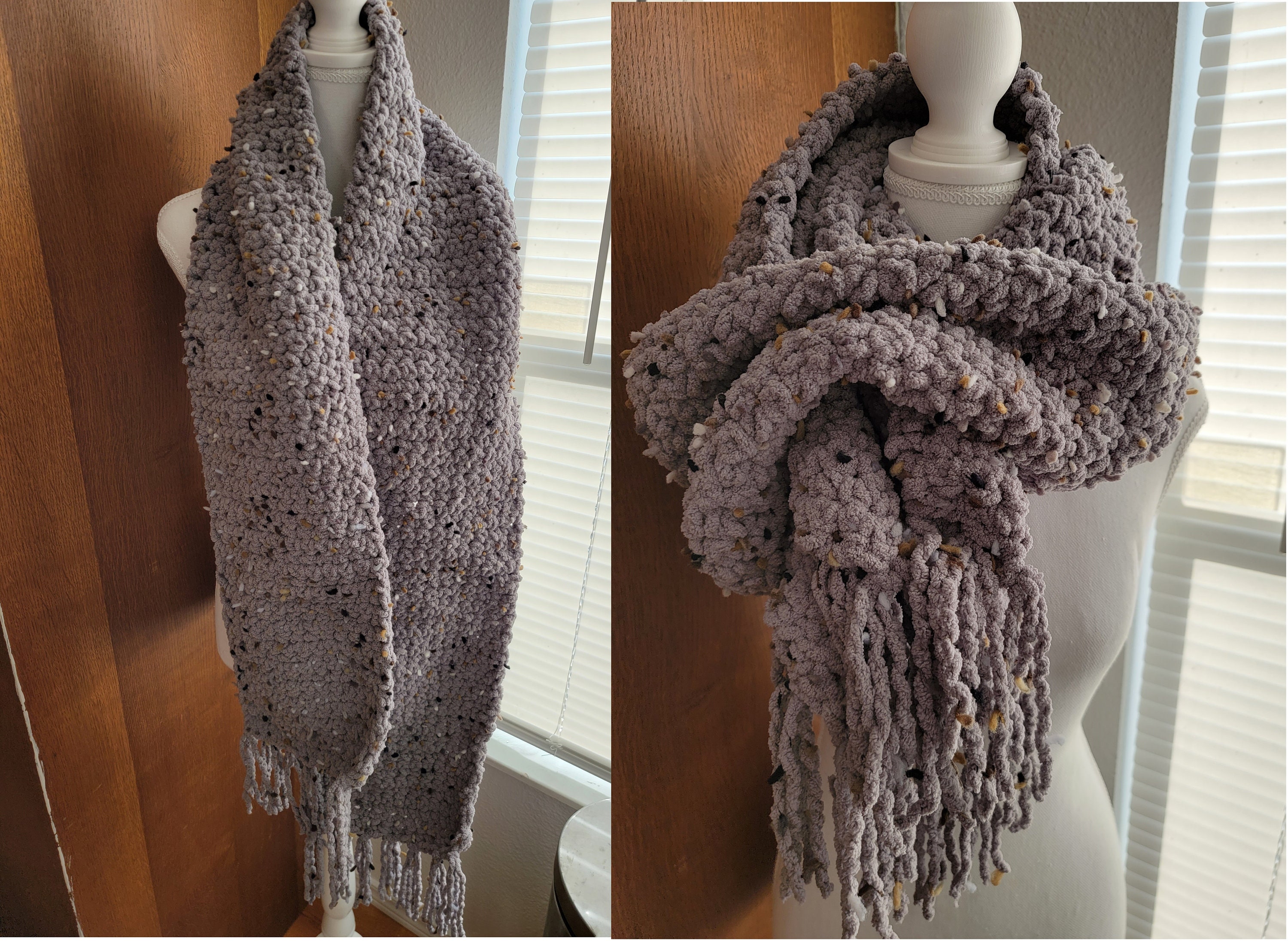 Crochet Chenille Scarf Warm Chunky Soft Handmade in Oregon - Etsy