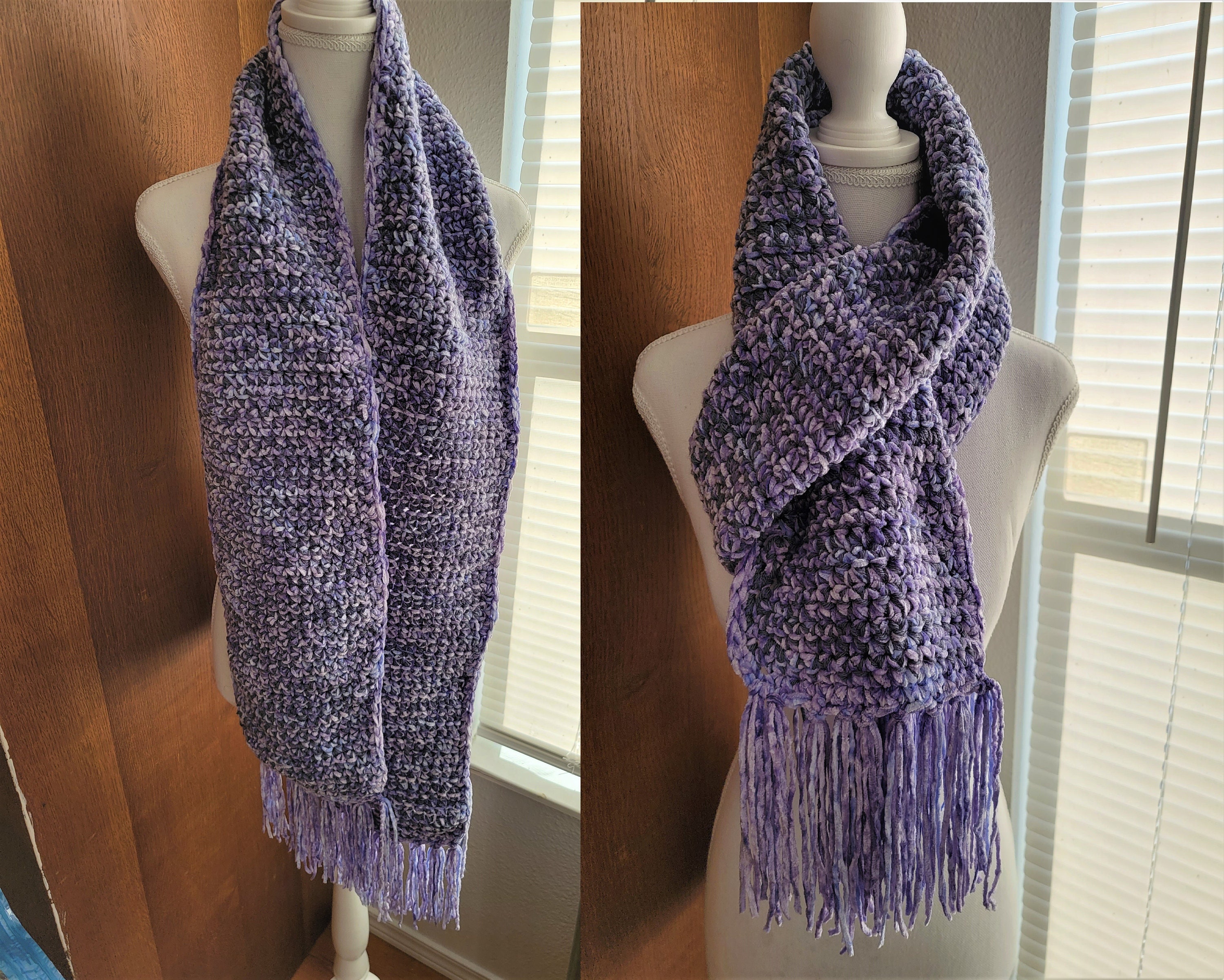 Crochet Chenille Scarf Warm Chunky Soft Handmade in Oregon - Etsy