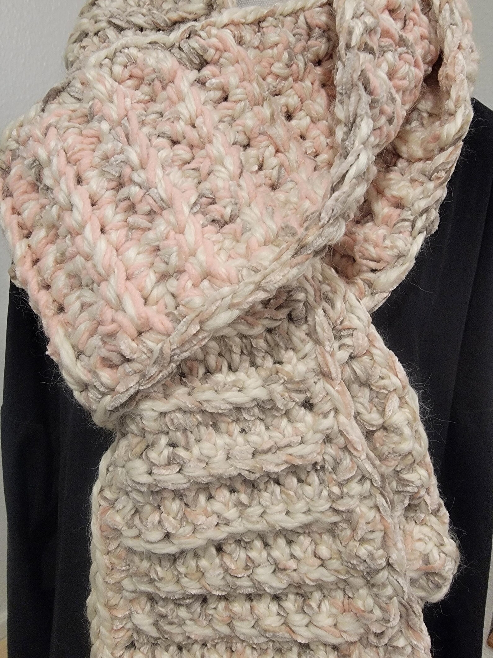 Crochet Chenille Scarf, Warm, Chunky, Soft Handmade in Oregon - Etsy