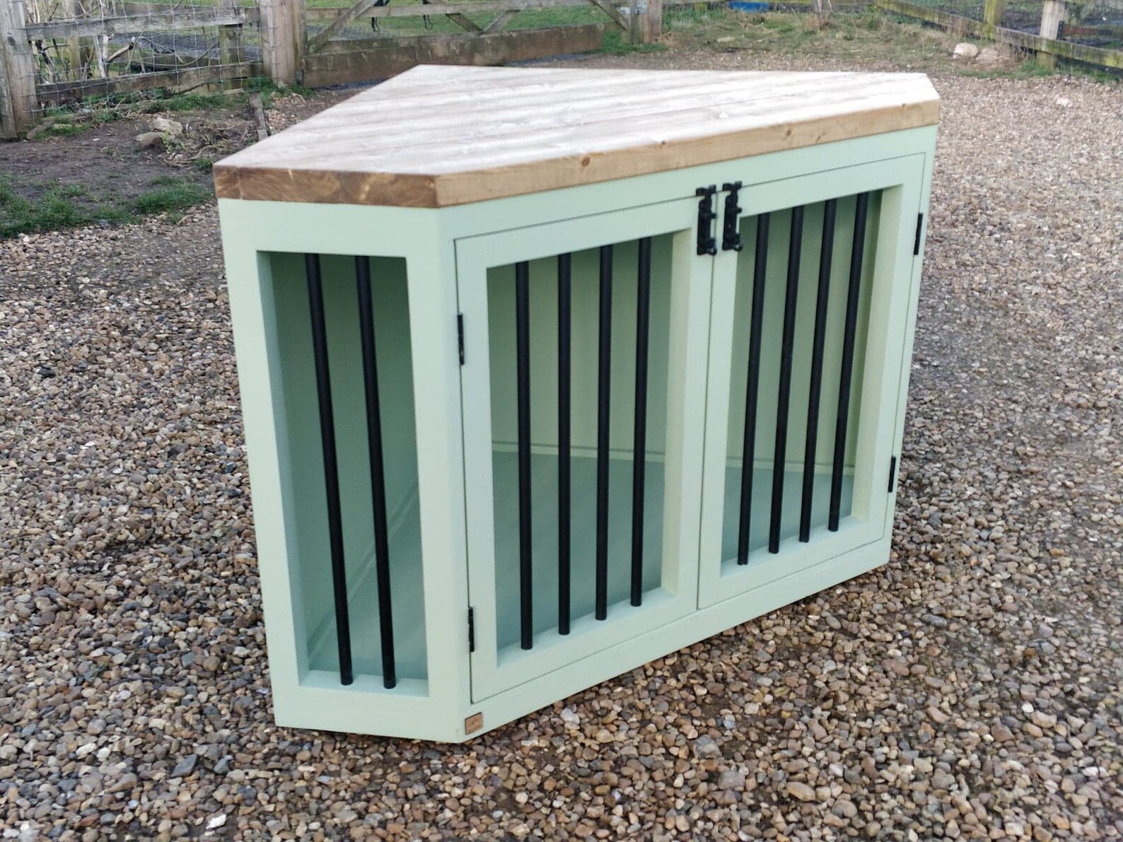 Wooden Dog Crate Furniture Corner Unit - Etsy UK