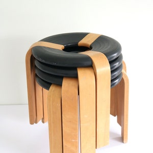 2 Magnus Olesen Stackable Donut Stools in Oak Model 4545 Rud Thygesen ...
