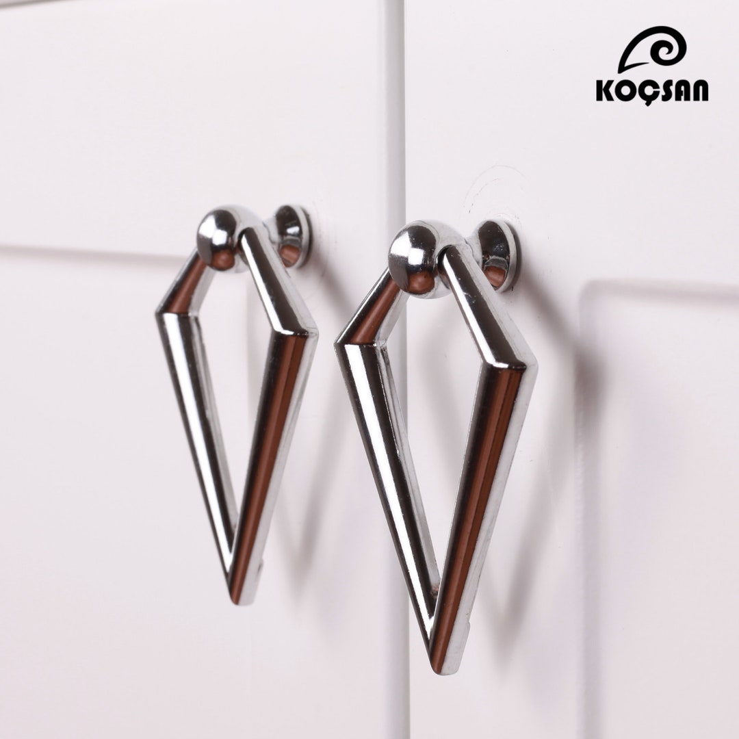 Triangle Chrome Cabinet Knobs Cabinet Hardware Drasser - Etsy