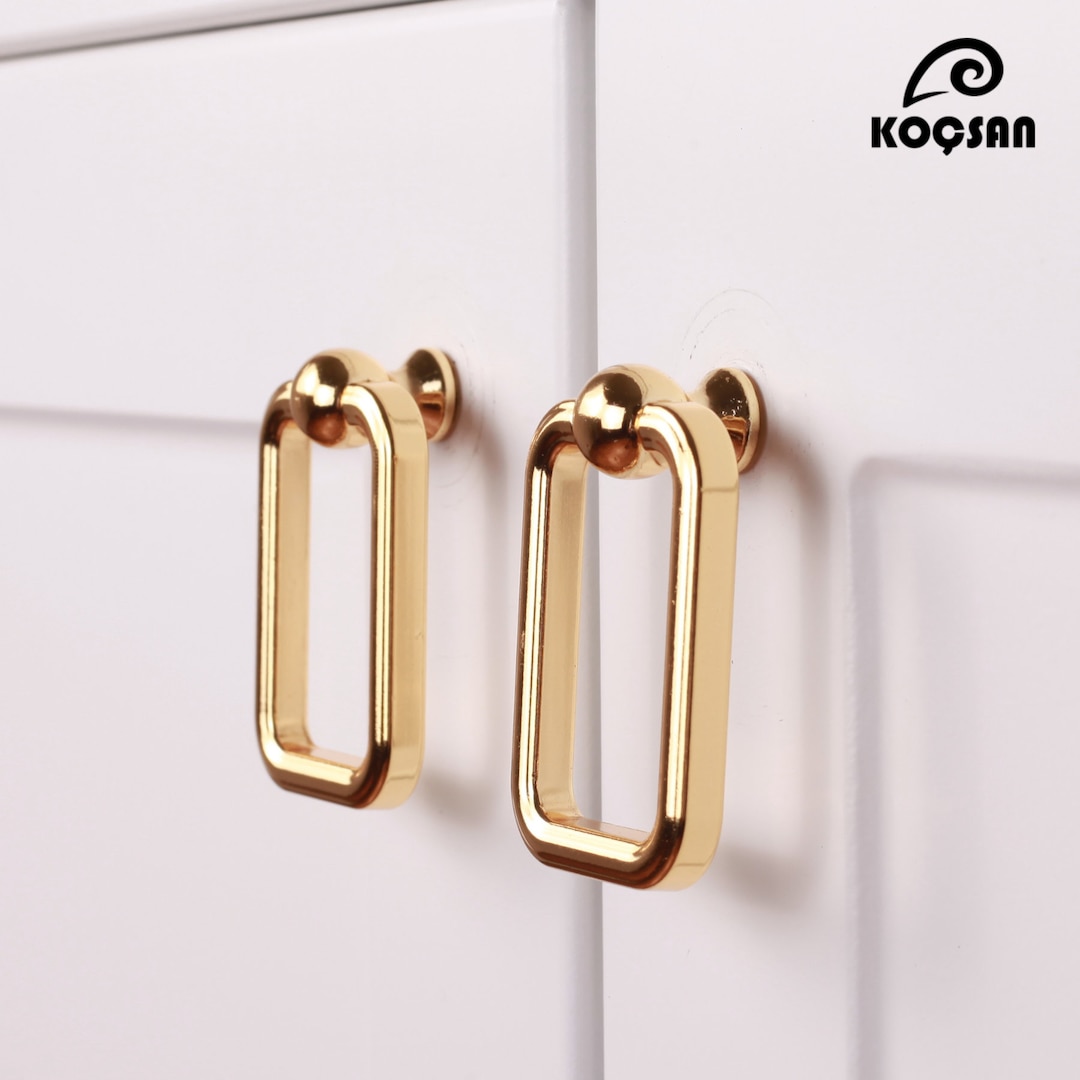 Rectangle Gold Cabinet Knobs, Cabinet Hardware, Drasser Pulls, Drawer ...