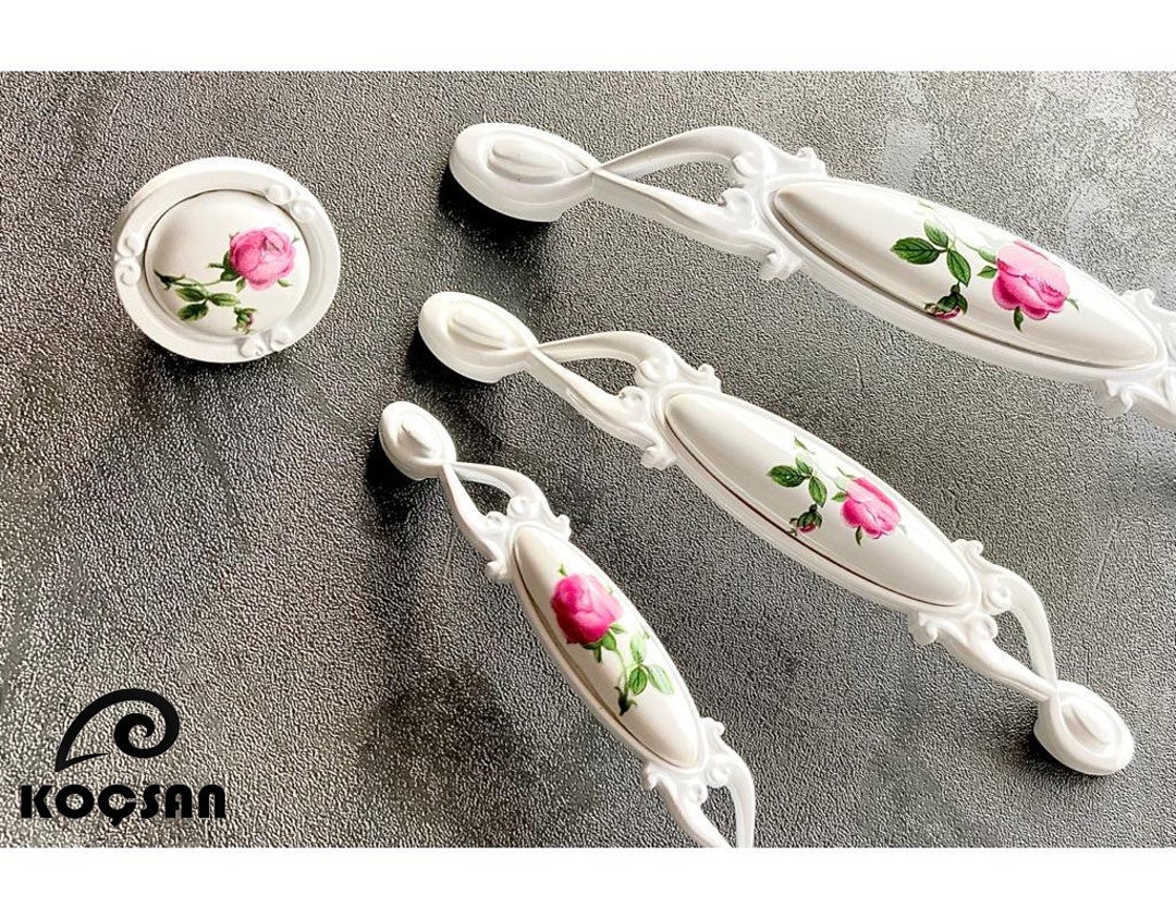 Porcelain Cabinet Handles, Cabinet Hardware, Dresser Pulls, Drawer ...