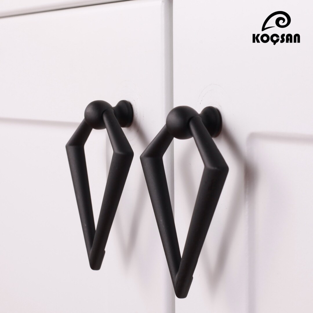 Triangle Black Cabinet Knobs, Cabinet Hardware, Drasser Pulls, Drawer ...