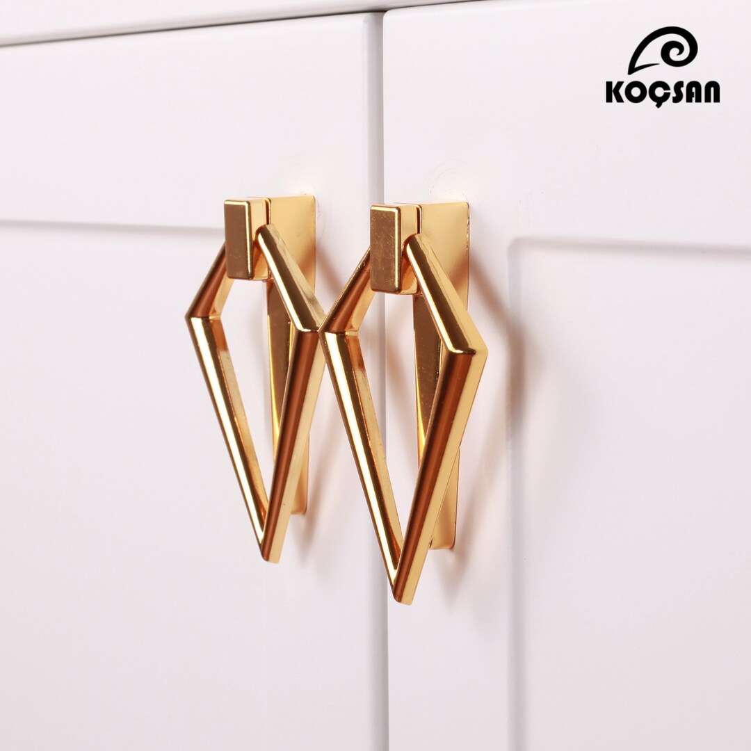 Luxury Triangle 32 Mm Gold Cabinet Pulls, Cabinet Hardware, Drasser ...