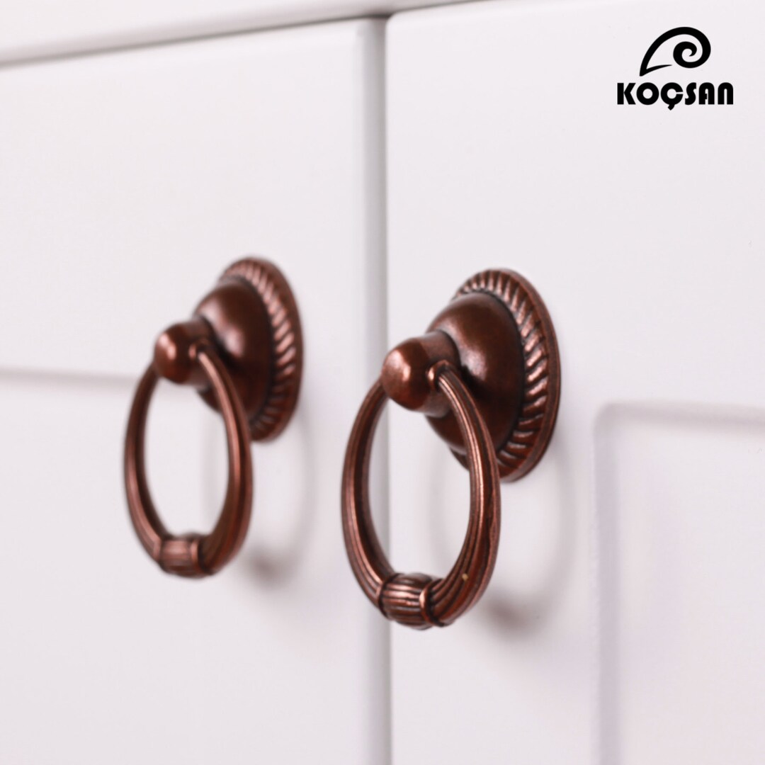 Ring Antique Copper Knobs Cabinet Handles, Cabinet Hardware, Drasser ...