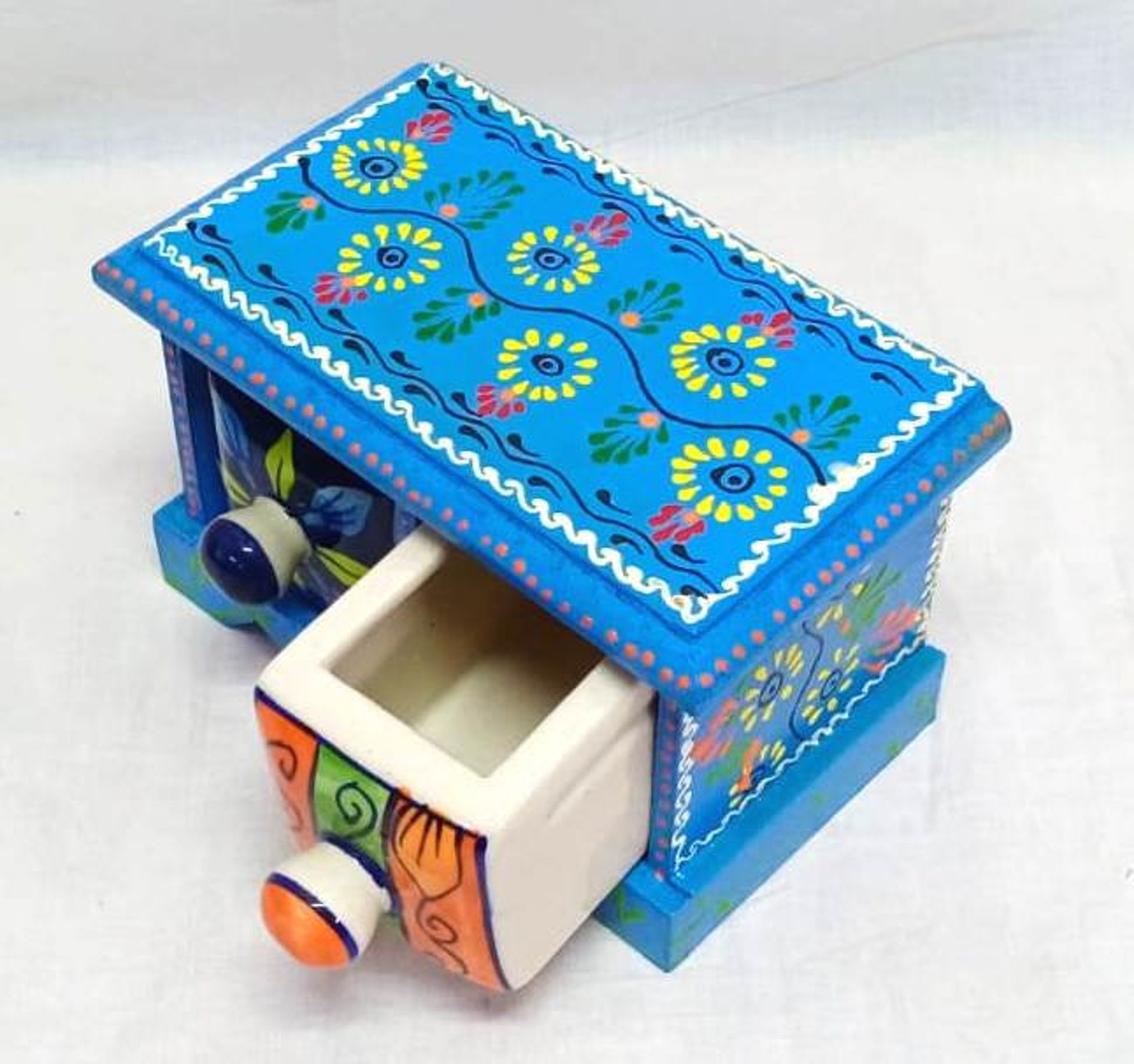 Wooden Box With Drawers Tea Drawers Keepsake Chest - Etsy