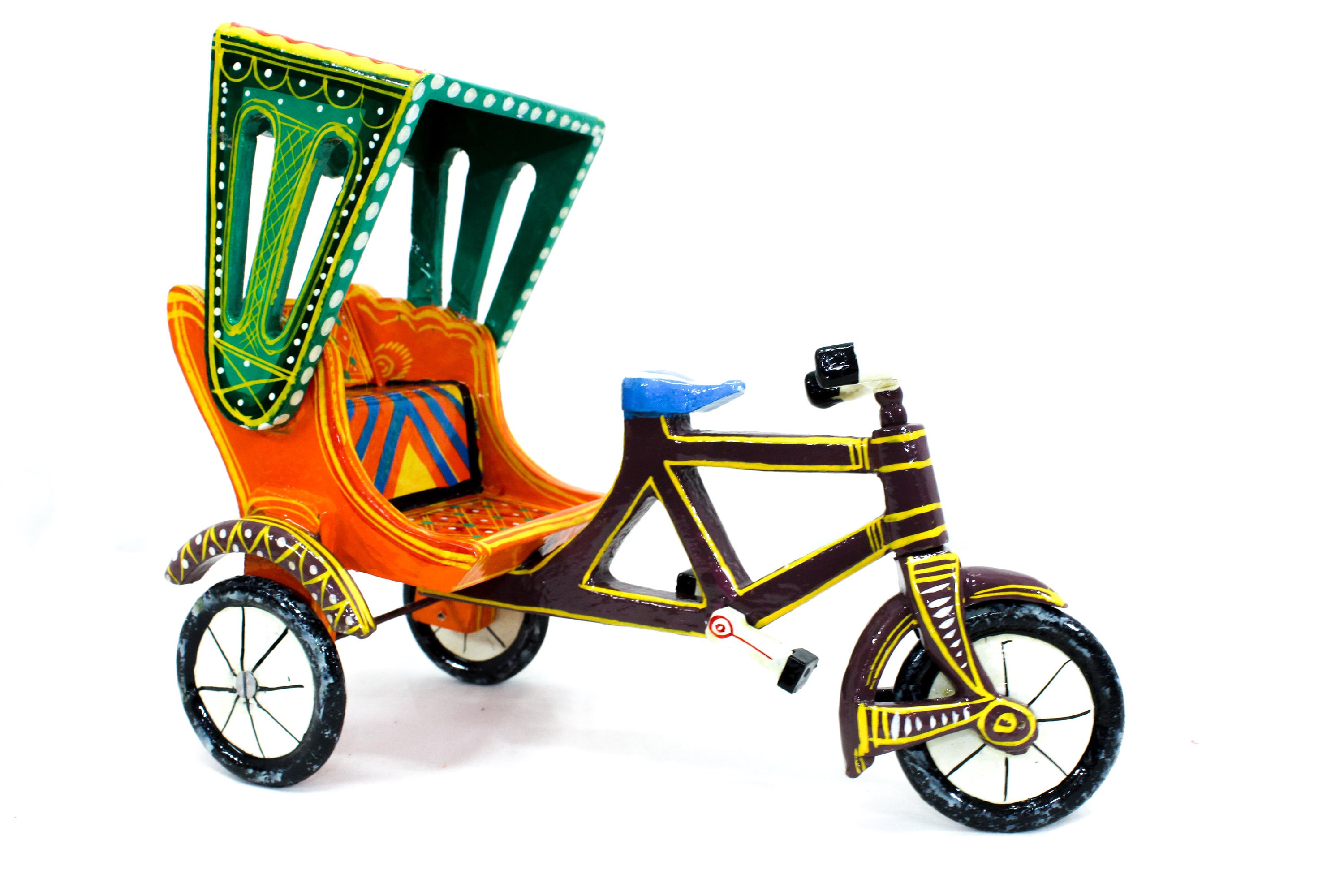 Handmade Wooden Cycle Rickshaw Toy Multicolored by Rajasthani - Etsy UK
