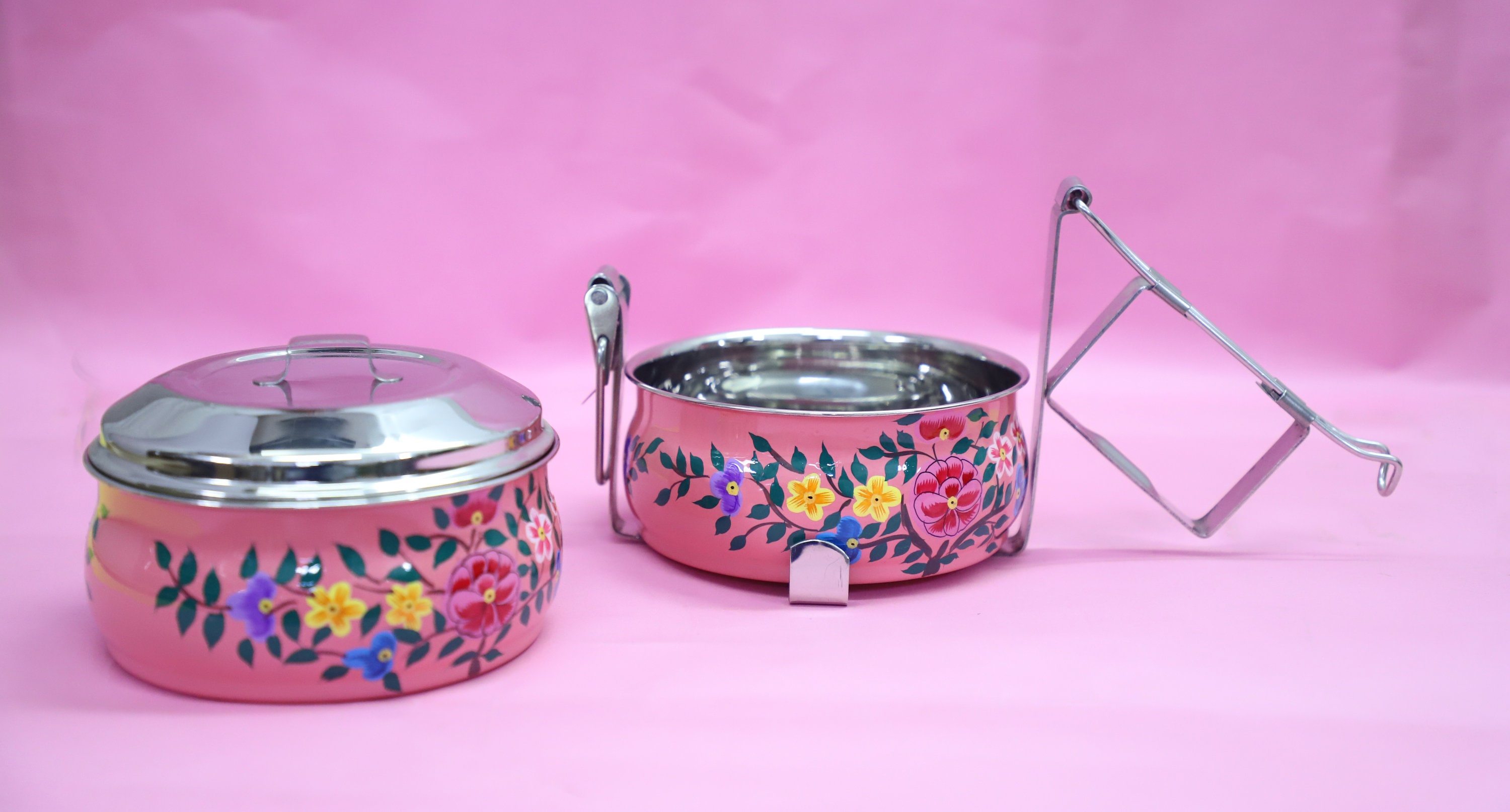 Hand Painted Tiffin Box Indian Lunch Box Stainless Steel - Etsy