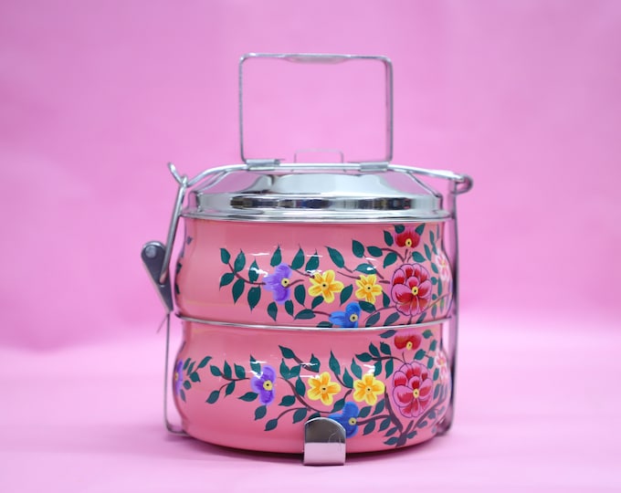 Hand Painted Tiffin Box, Indian Lunch Box, Stainless Steel Lunch Box ...