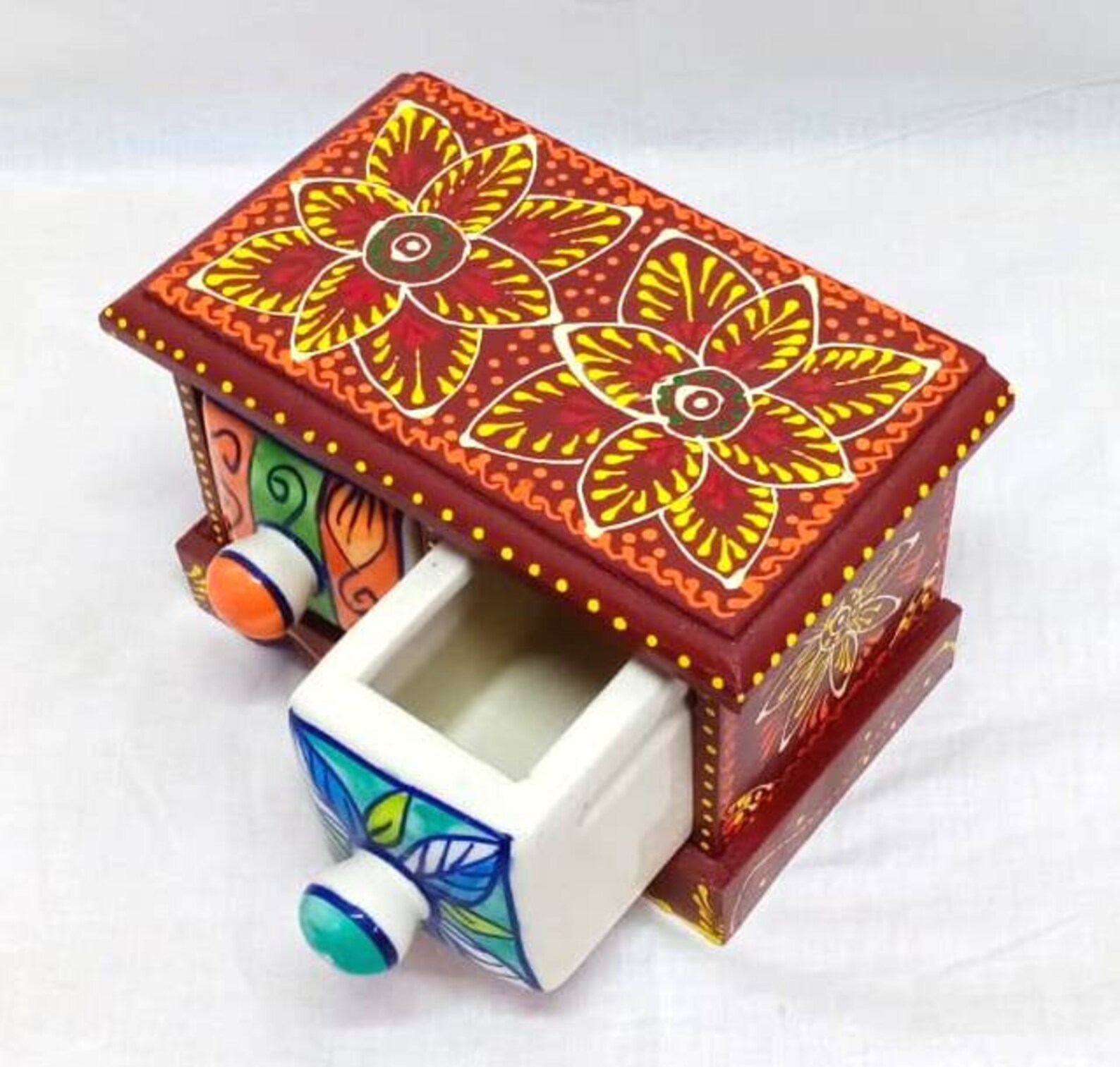 Wooden Box With Drawers Tea Drawers Keepsake Chest - Etsy