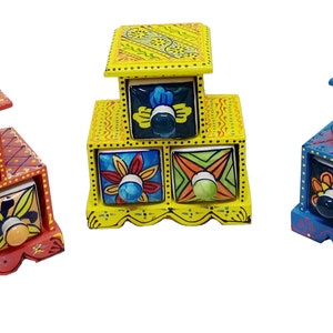 Handmade Wooden Partition Box Wooden Hand Painted 3 Ceramic - Etsy