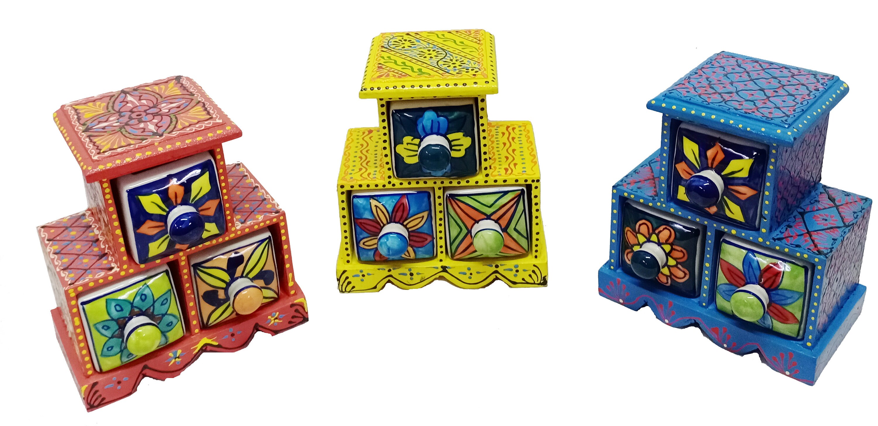 Handmade Wooden Partition Box Wooden Hand Painted 3 Ceramic - Etsy