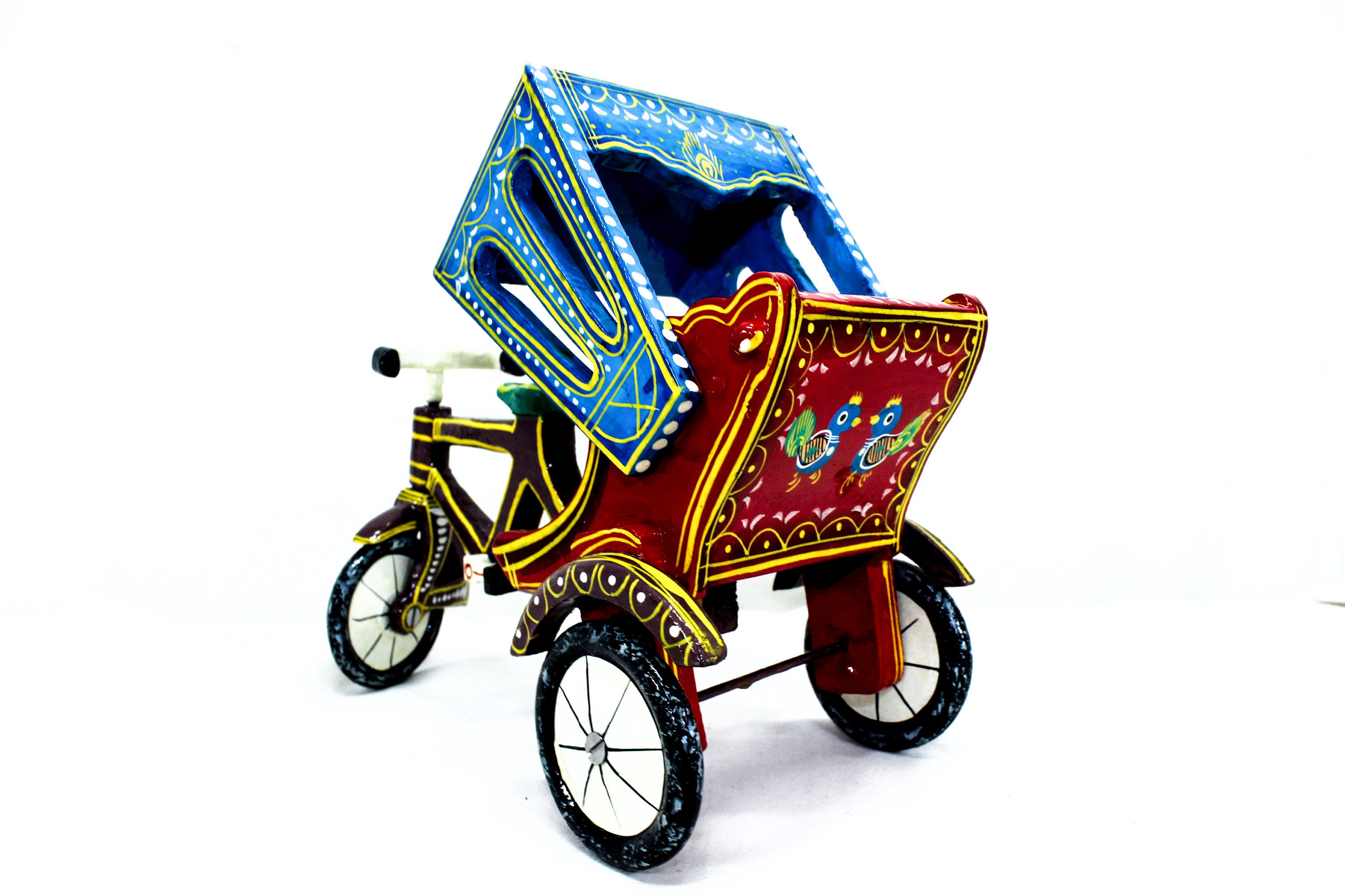 Handmade Wooden Cycle Rickshaw Toy Multicolored by Rajasthani - Etsy UK