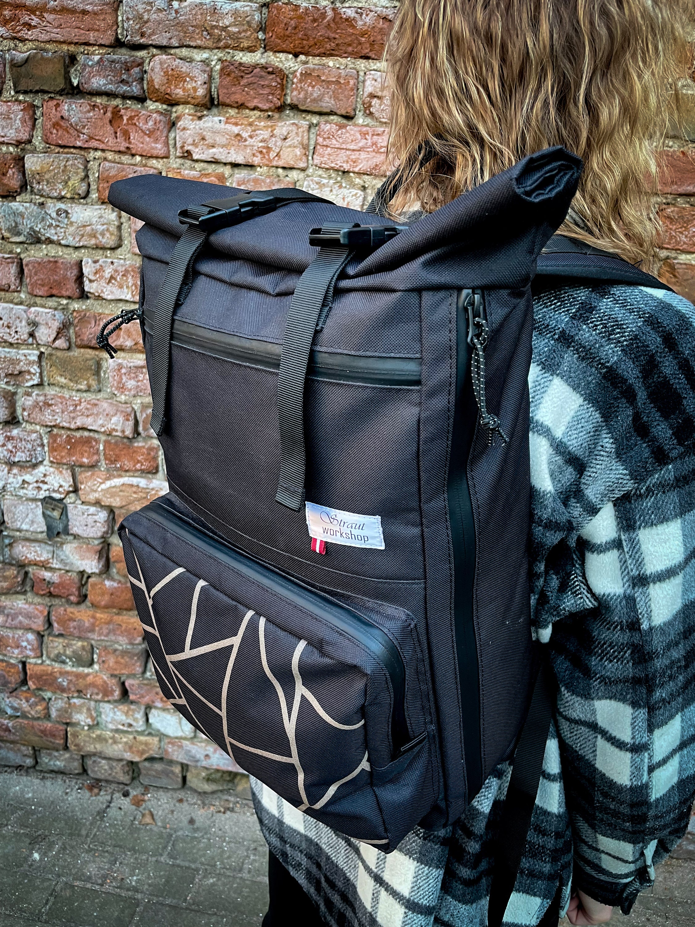 Roll Top Backpack, Laptop Backpack, Vegan Backpack, Daily Bag, City ...
