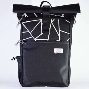 Alpha Roll Top Backpack, Laptop Backpack, Vegan Backpack , Black Bag ...