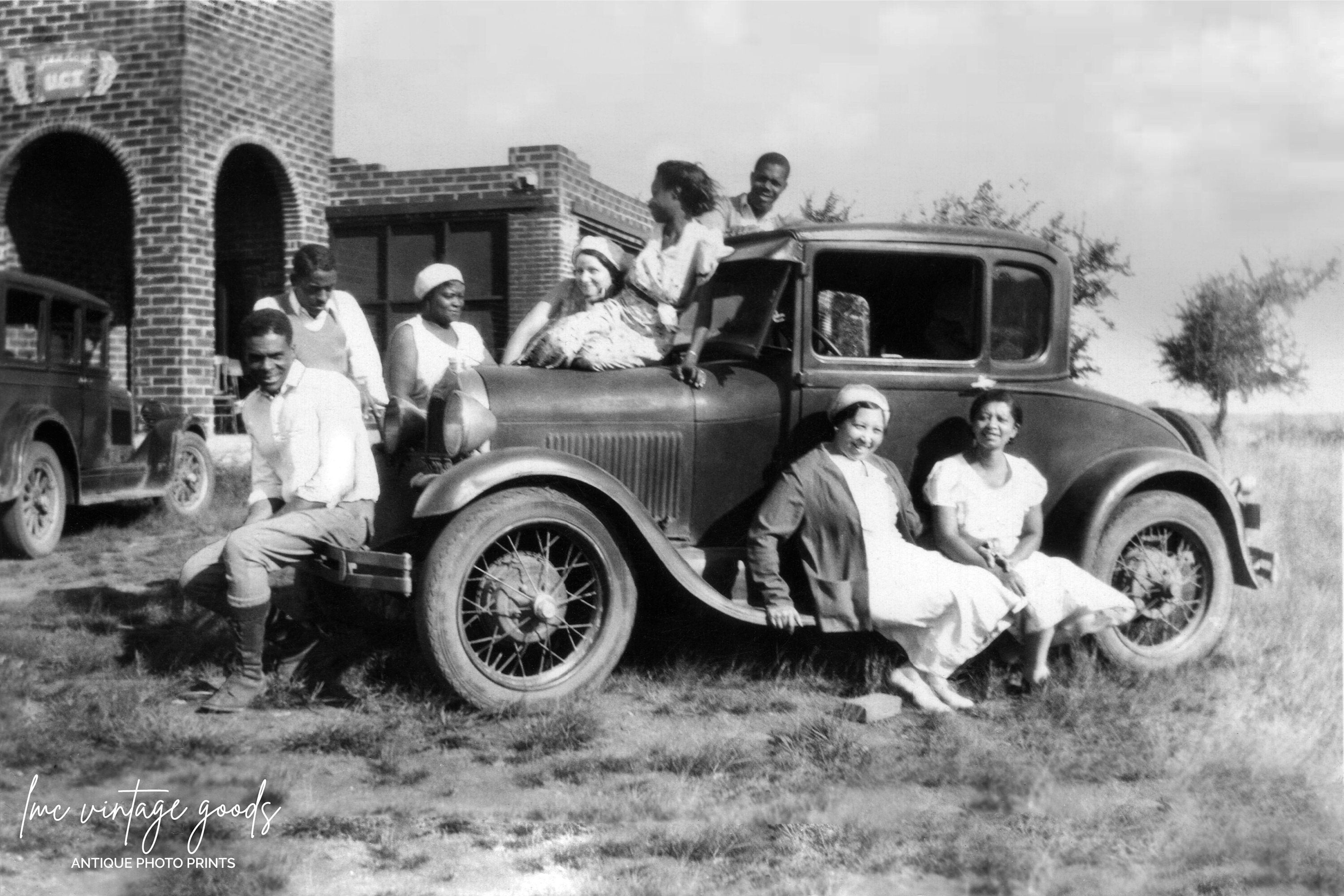 Friends Posing on Vintage Car Photo Print | Black Americana | 1920s ...