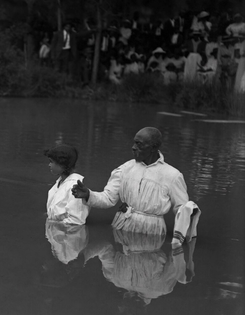 1910 African American Baptism Vintage Print | Black Americana Photo ...