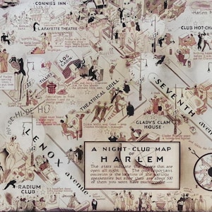 Harlem Night Clubs Map | Vintage Black Americana | African American Art ...