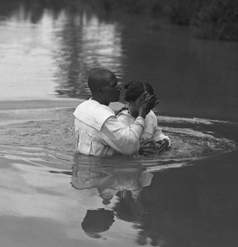 1910 African American Baptism Vintage Print | Black Americana Photo ...