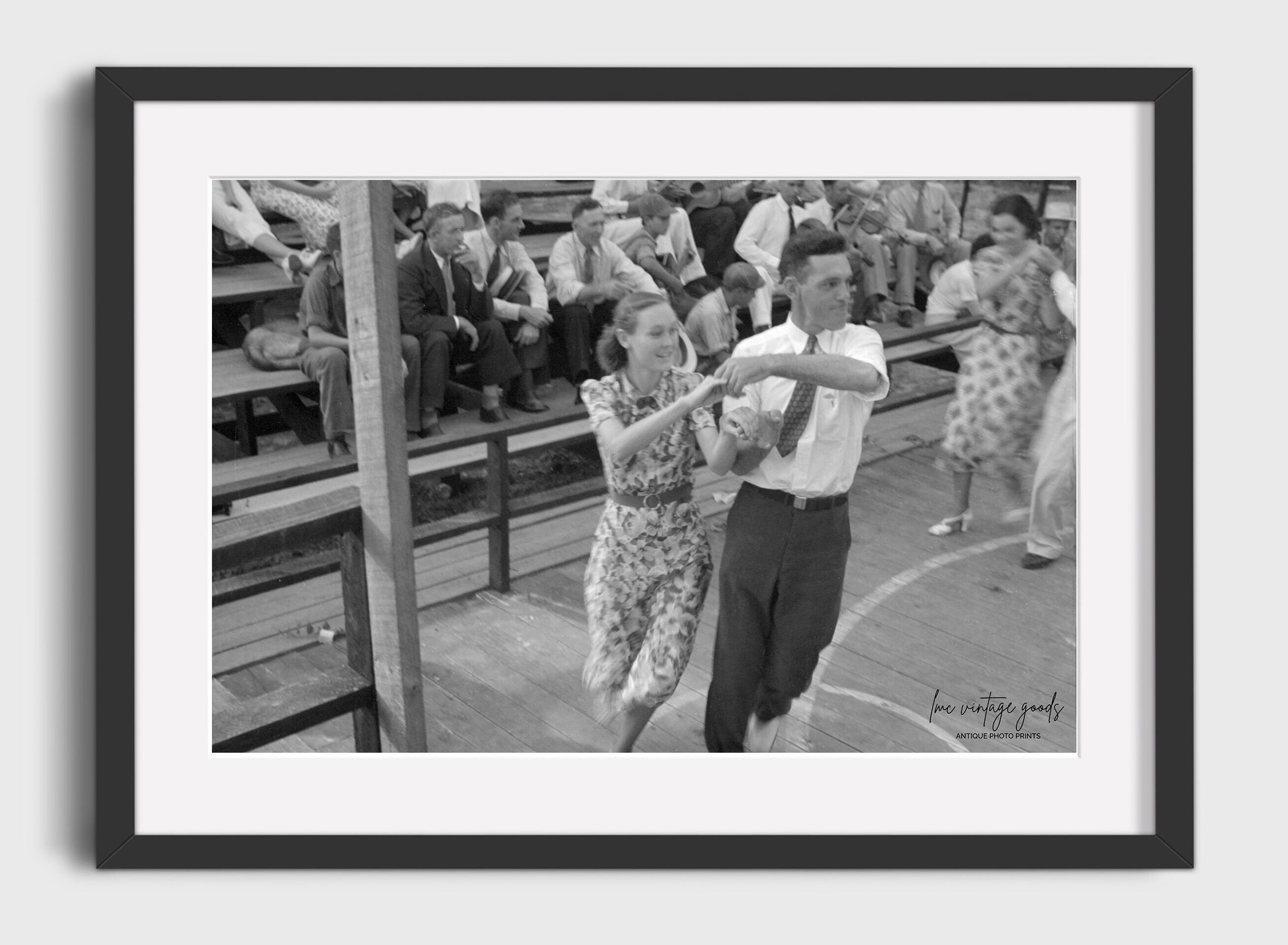 Square Dancing Couple Photo Print WWII Era 1940's Country Music Folk ...