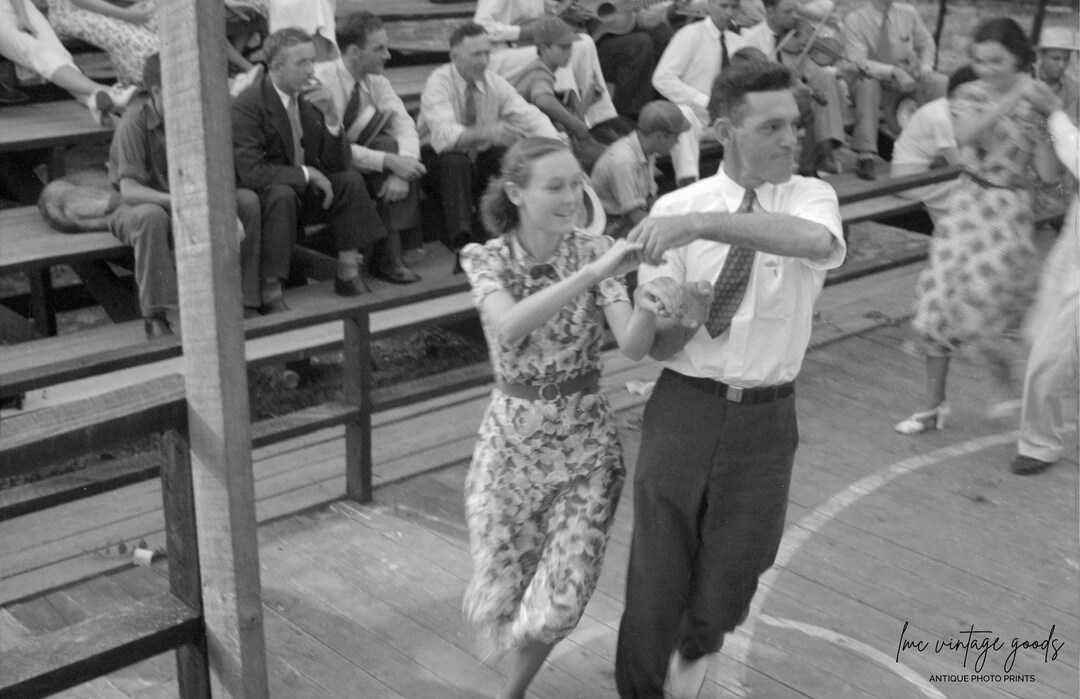 Square Dancing Couple Photo Print | WWII Era 1940's Country Music Folk ...