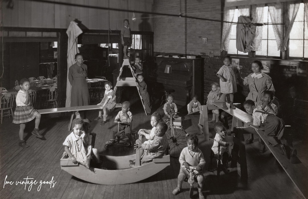 Children Kids Nursery School Photo Print | Vintage Black Americana ...