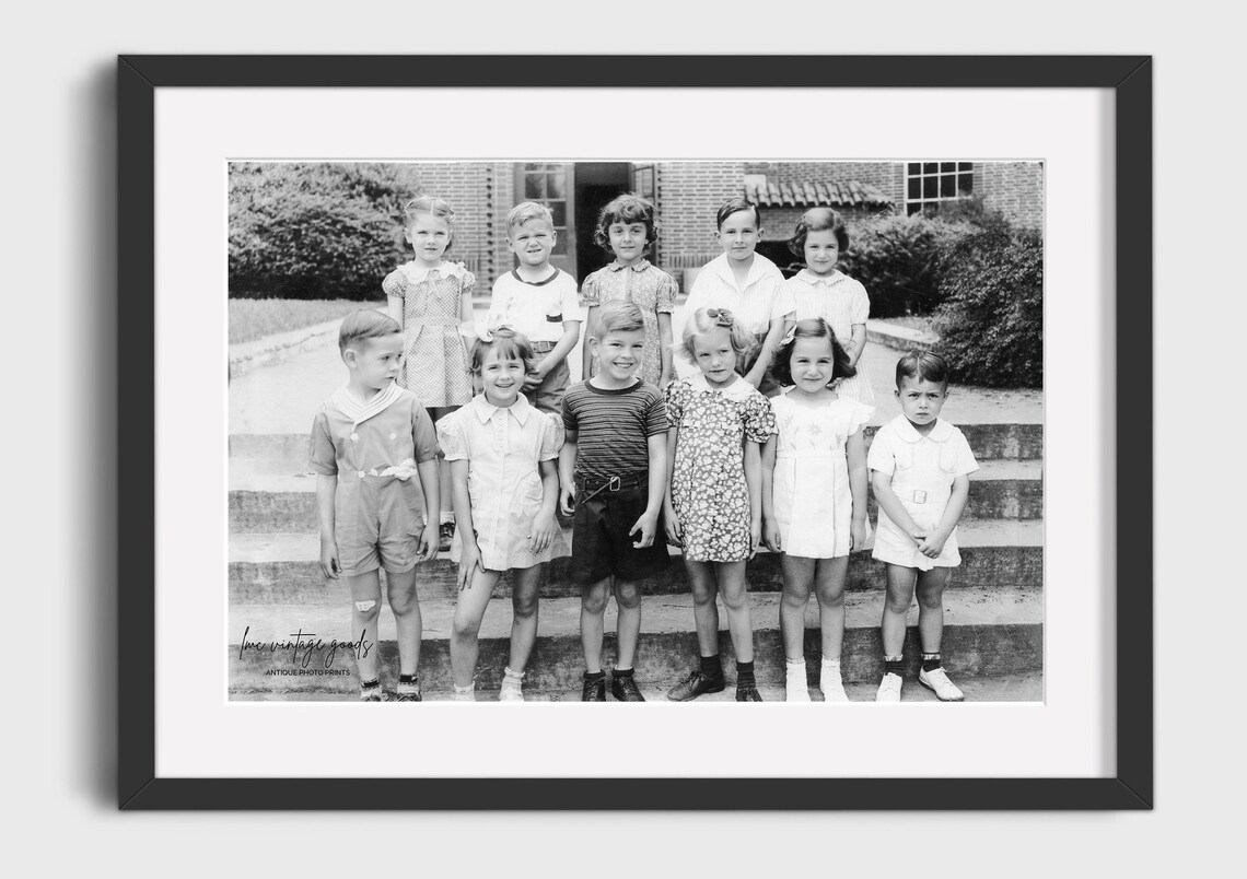Kids Grade School Classroom Photo Print 1930s | Vintage Photo | Black ...