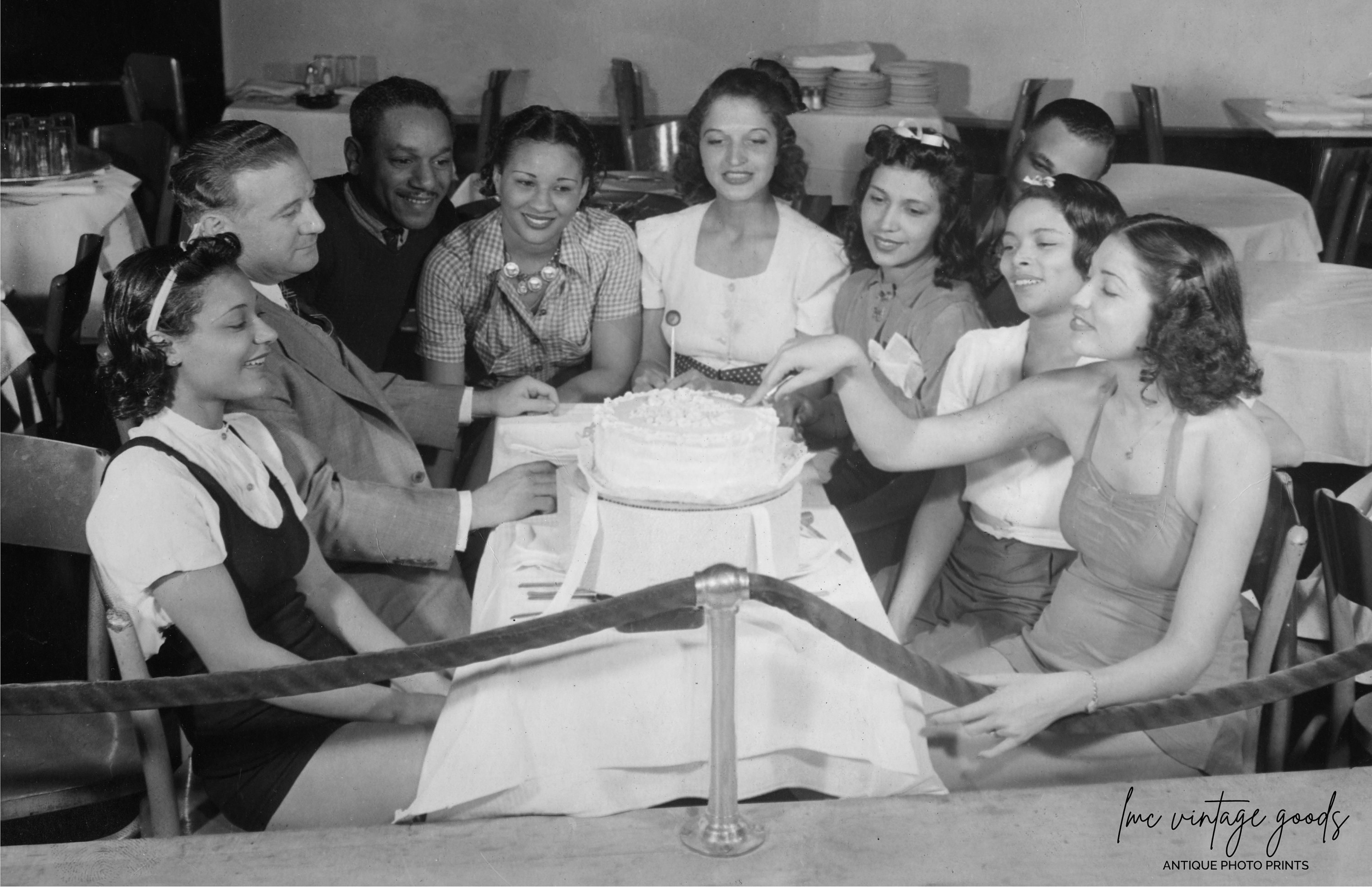 1930s Birthday Party at Supper Club Photo Reprint Black Americana Photo ...