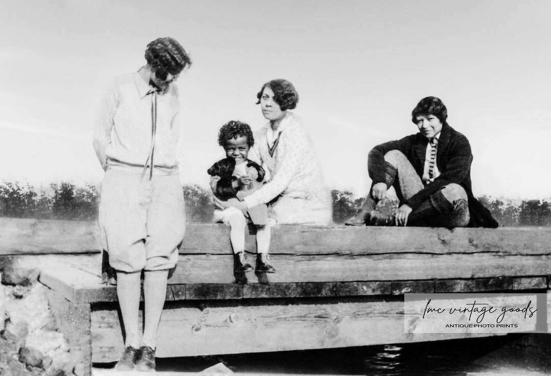 Family Sitting on Dock Photo Print | Vintage Black Americana | 1920s ...