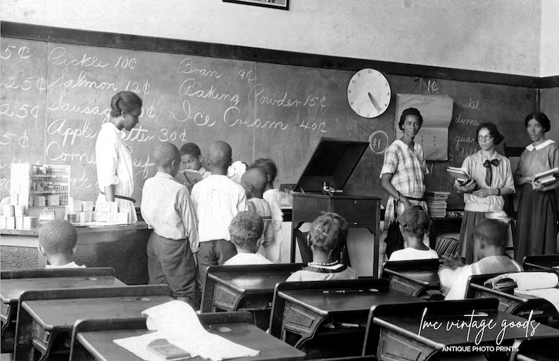 Vintage Classroom Photo Reprint | Black Americana | Teacher Schoolhouse ...